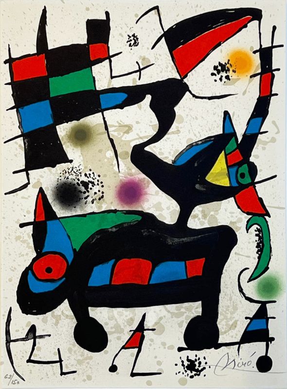 Litografía Oda a Joan Miró (Planche I) por MIRO Joan